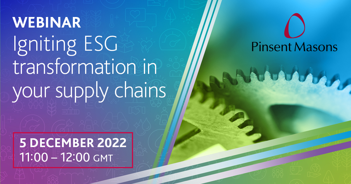 Igniting ESG transformation in your supply chains