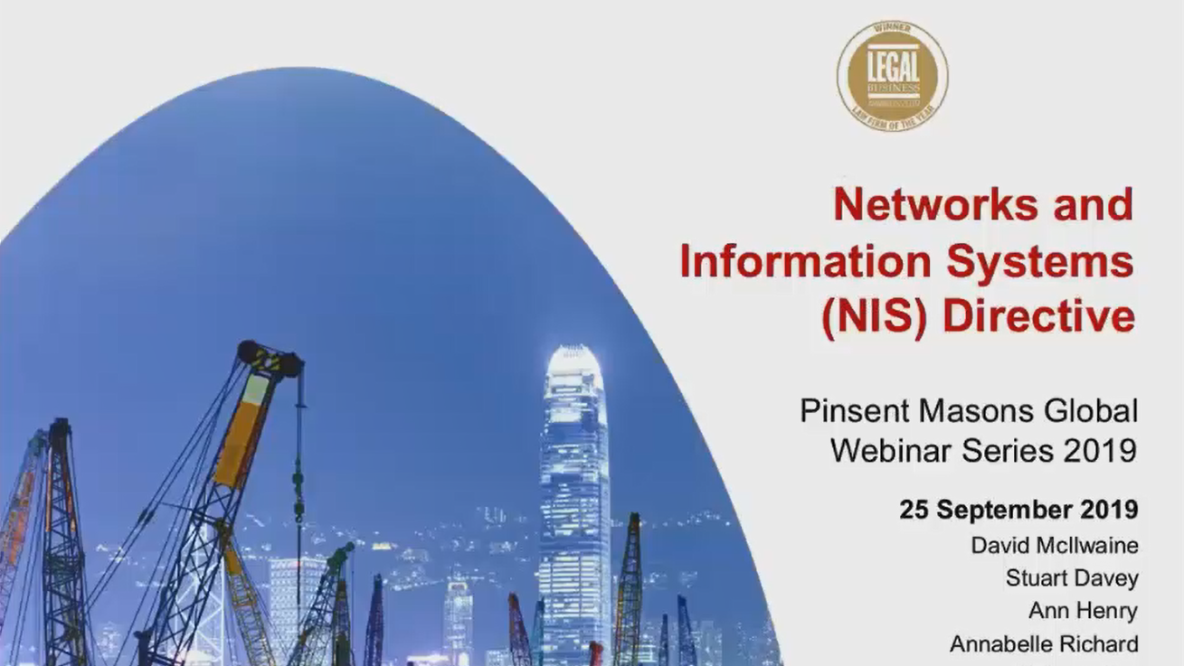 Global Infrastructure Webinar Series: Networks and Information Systems ...